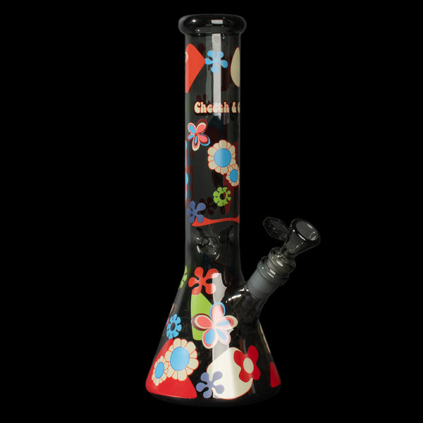 12" Power to the Flower Beaker Base Water Pipe | Cheech & Chong® Glass