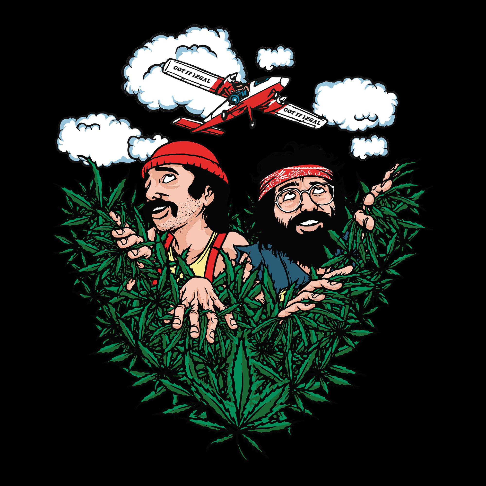 15" Fields of Green Beaker Tube Water Pipe | Cheech & Chong® Glass